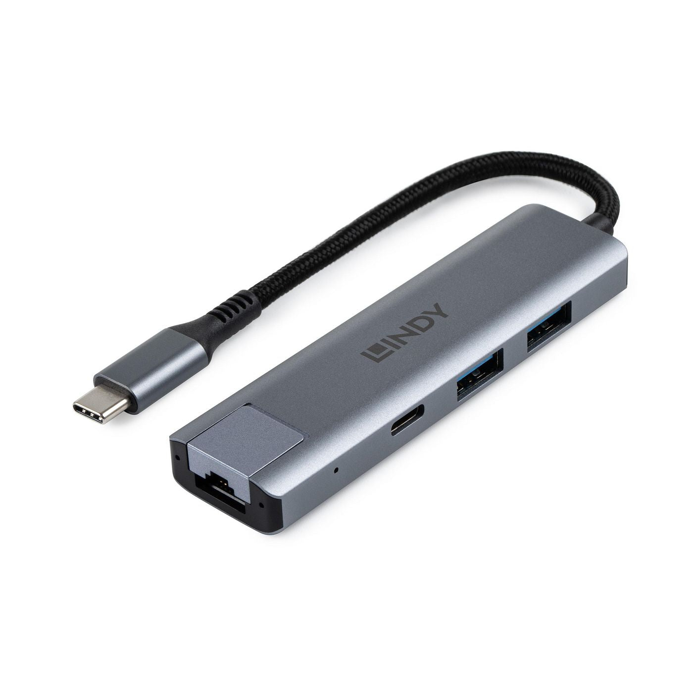 Lindy 43422 USB 3.2 Gen 2 Type C Hub & Gigabit Ethernet – 10Gbps, 4 Po ...
